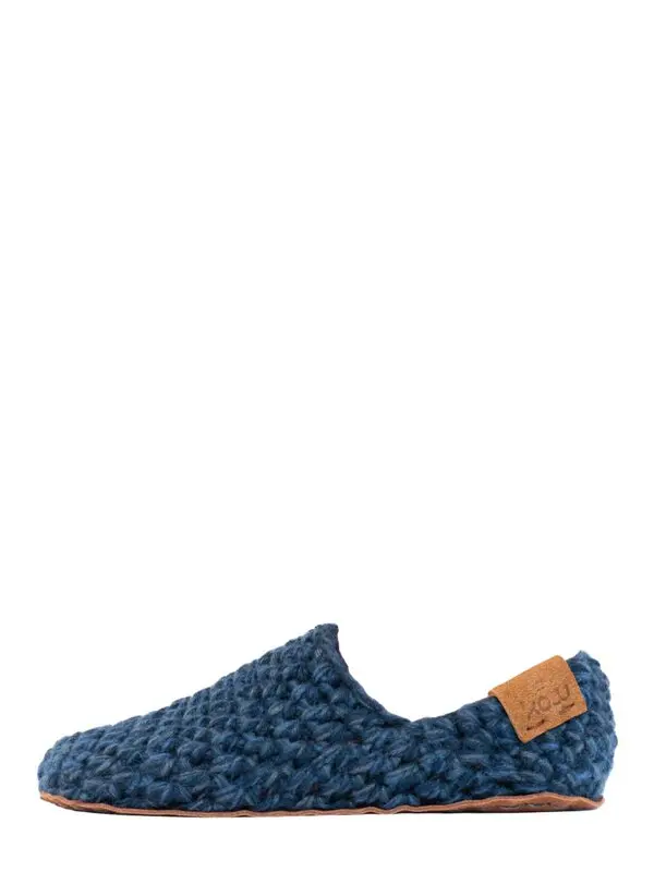 KINGDOM OF WOW Hand-crocheted Wool Slippers - Blue