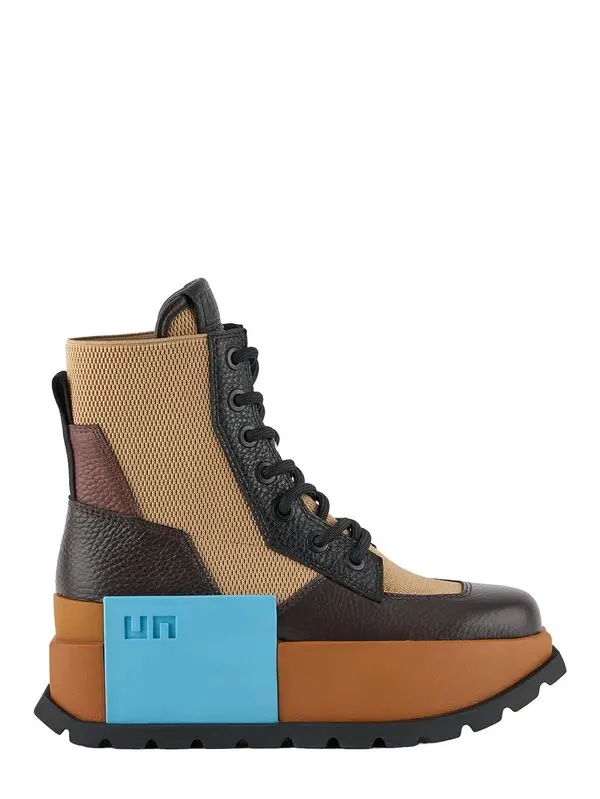 United Nude Roko Trooper Lace-up Boots - Blue/brown
