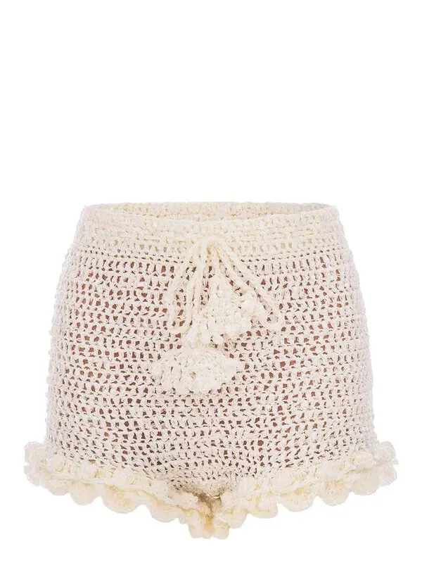 ANDREEVA Crochet Shorts - White