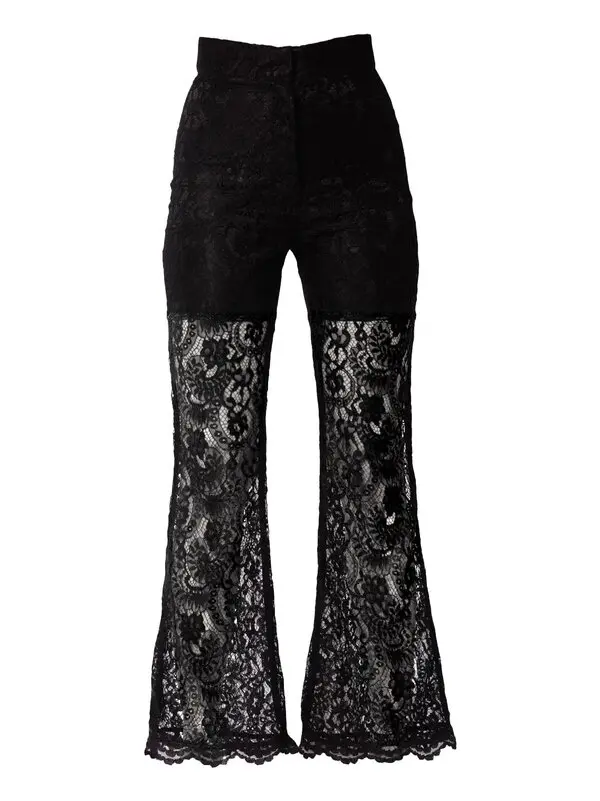 MAISON BOGOMIL High-waisted Lace Bell Bottom Trousers - Black