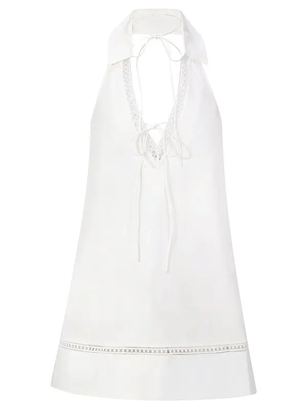 NUAJE NUAJE Lunar Openback Cotton Polo Dress - White