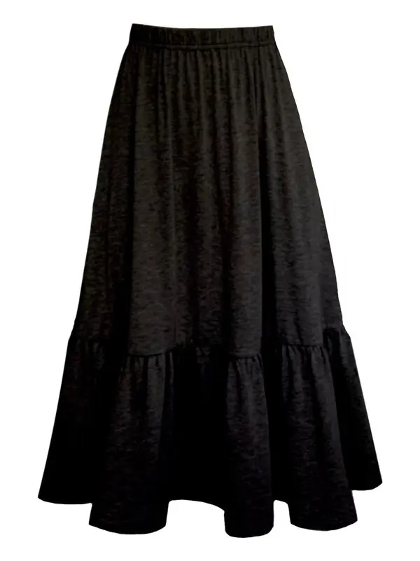 FROCK TALES Gathered Midi Skirt With Pockets - Black