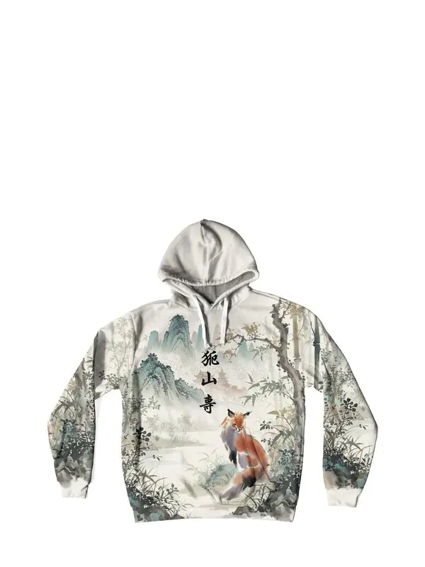 ALOHA FROM DEER Watercolor Fox Oversized Hoodie - White