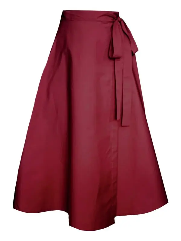 FROCK TALES Meyer Wrap Midi Skirt With Pockets - Red