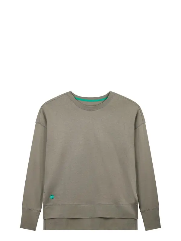 LOUNGERS Organic Cotton Longline Sweatshirt - Grey
