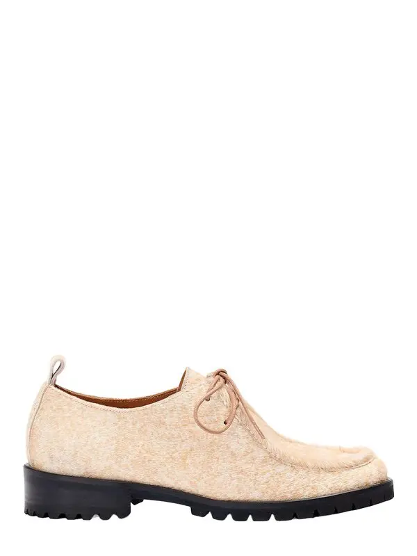 NAGUISA Khov Metallic Sheepskin Shoes - Brown