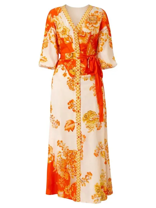 RAISHMA Michaela Printed Dress - Orange