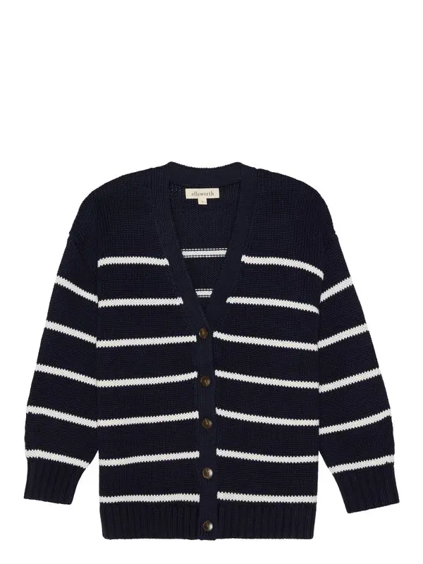 ELLSWORTH + IVEY Elizabeth Knit Cardigan - Blue