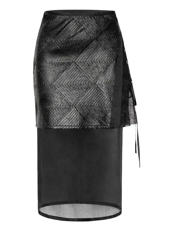 LAHIVE Encounter Double Layer Skirt - Black