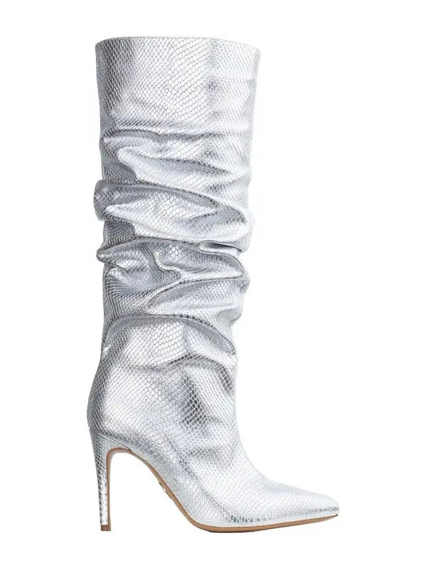 GINISSIMA Leather Eva Knee High Boots - Silver