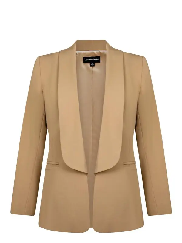 MADISON / SAVILE Shawl Collared Boyfriend Blazer - Beige