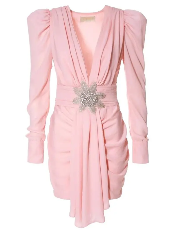 AGGI BY HALEWSKI Krystle Crystal Mini Dress - Pink