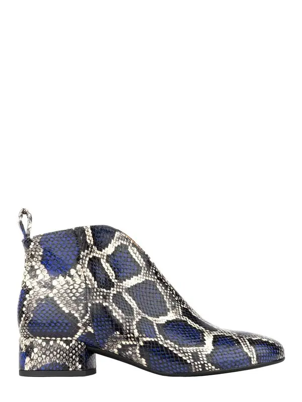 EMBASSY LONDON USA Iris Snakeskin Leather Ankle Boot - Blue