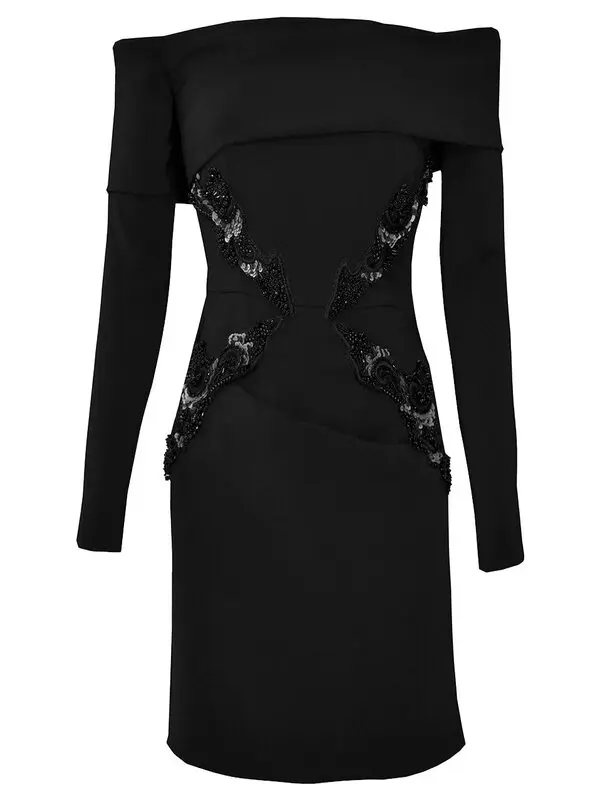 ALINA CERNATESCU Uffizi Mini Dress With Shoulder Cutouts - Black