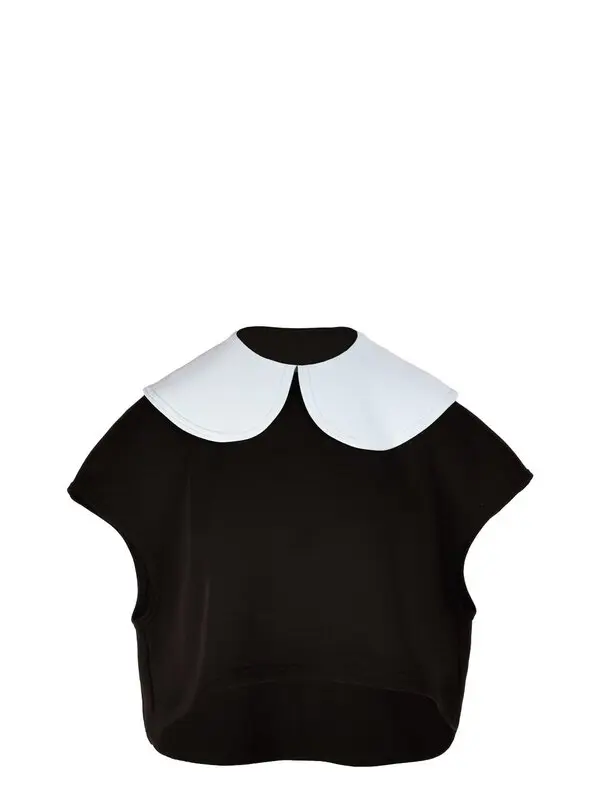 IOANA CIOLACU Sweatshirt With Contrasting Collar - Black