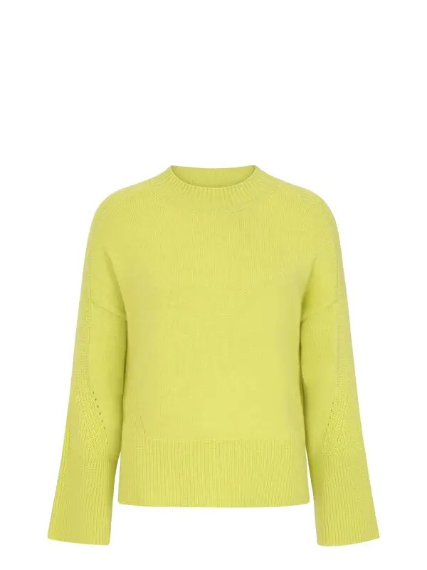 LOOP CASHMERE Ribbed Crewneck Cashmere Sweatshirt - Green