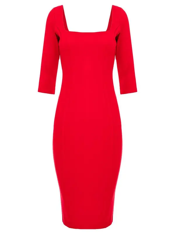 ROSERRY Kensington Zipped Jersey Midi Dress - Red