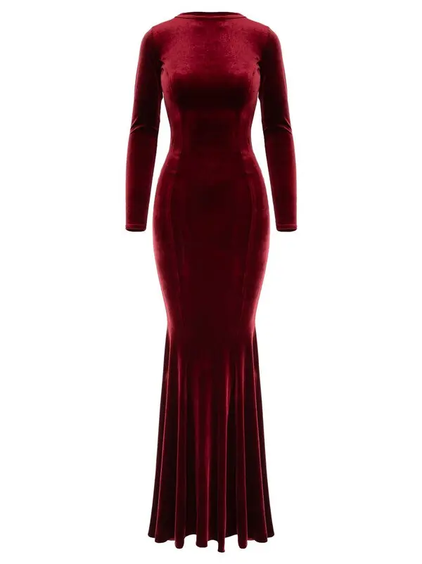 ROSERRY Melbourne Velvet Maxi Dress - Red