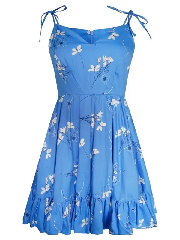 KATHY C VANG Bella Floral Fit & Flare Dress - Blue