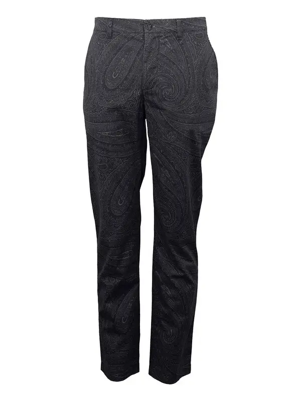 LORDS OF HARLECH Charles Caserta Paisley Pant - Black