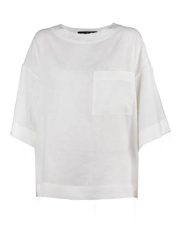 UNA BERZINA Oversized Linen T-shirt - White