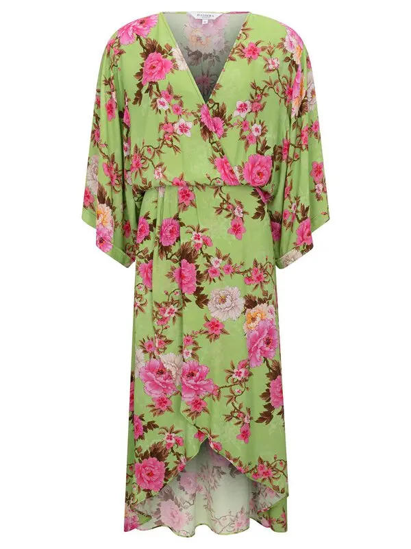 RAISHMA Alice Floral Midi Dress - Green