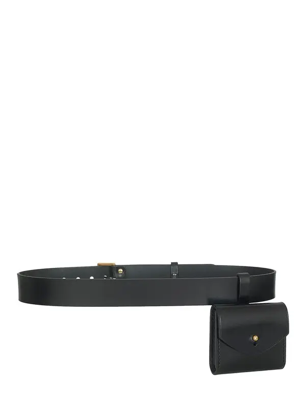 HAUTE CUIR Leather Micro Belt Bag - Black