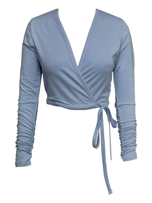 FROCK TALES Daisy Ballet Wrap Top - Blue