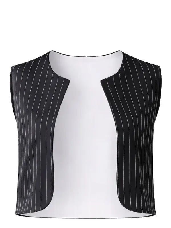 LUMINA ELIGMA Striped Vest With Waistcoat And Harem Pants - Black/white