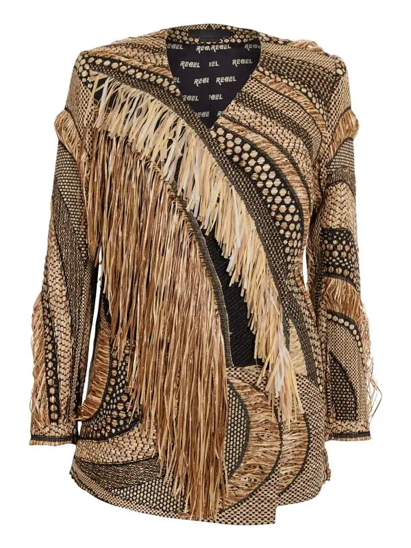 SARAH REGENSBURGER Amazonian Fringe Jacket - Brown