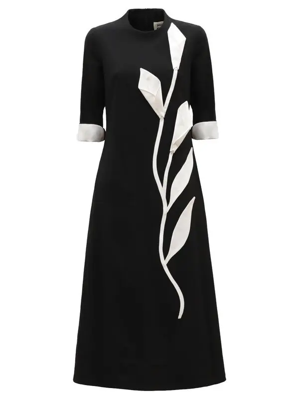 JULIA ALLERT Art-inspired Semi-fitted Ankle-length Dress - Black