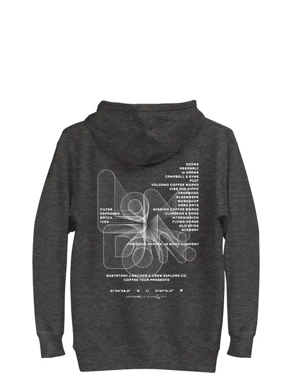 ANCHOR & CREW X Gustatory London Coffee Scene Embroidered Hoodie - Black