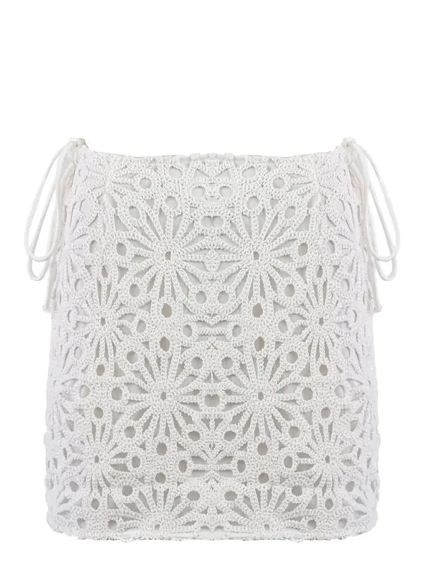 AMY LYNN Bonnie Crochet Mini Skirt - White