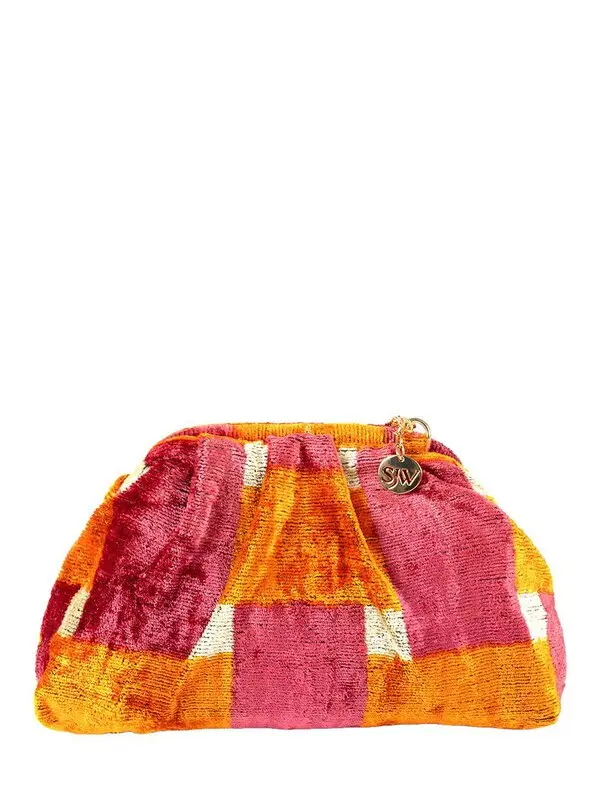 SJW BAGS LONDON Victoria Ikat Mini Pouch - Pink/orange