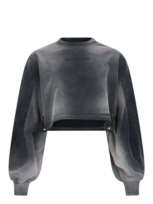 ARDEA Cropped Arch Crewneck - Grey