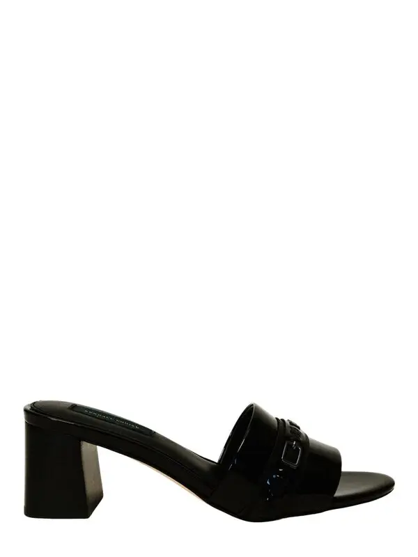 KENDALL LOUISE Ruby Patent Leather Sandals - Black
