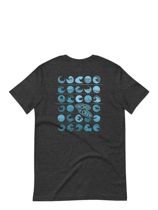 ANCHOR & CREW Heather Surf N Waves Passenger Organic Cotton T-shirt - Black