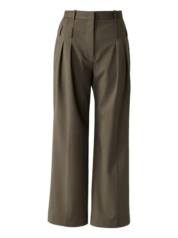 ATS THE LABEL Alora Double Belted Wide-leg Pants - Green