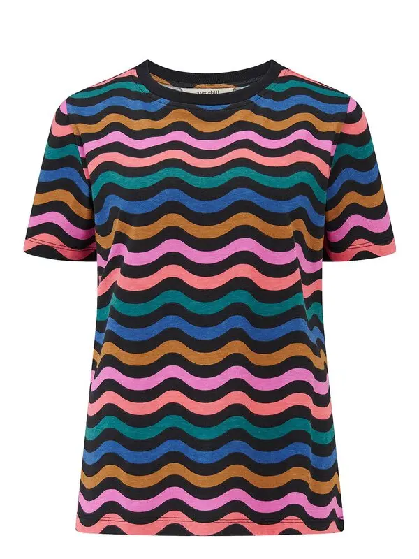 SUGARHILL BRIGHTON Maggie Chevron T-shirt - Black