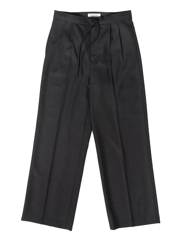 LAELEN Wool Tailored Drawstring Trouser - Grey