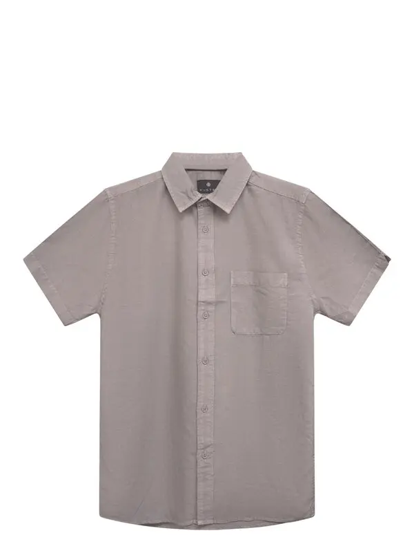 VUSTRA Stone- Washed Linen Shirt - Grey