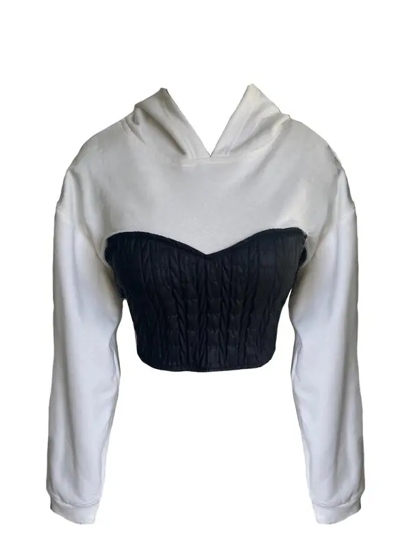 MIRIMALIST Corset Hoodie - White