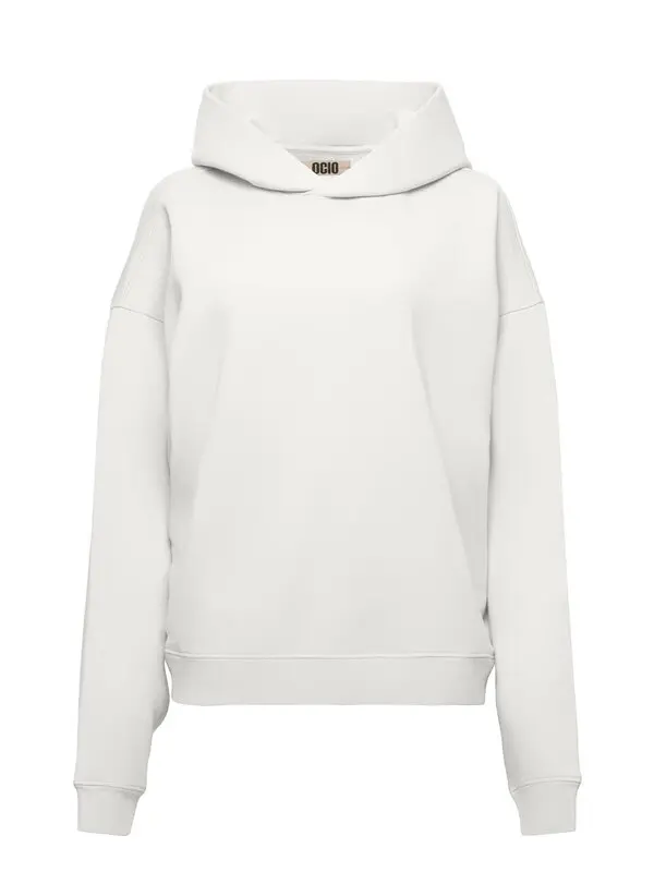 OCIO LEISUREWEAR Oversized Hoodie In Organic Cotton Teddy Fabric - White