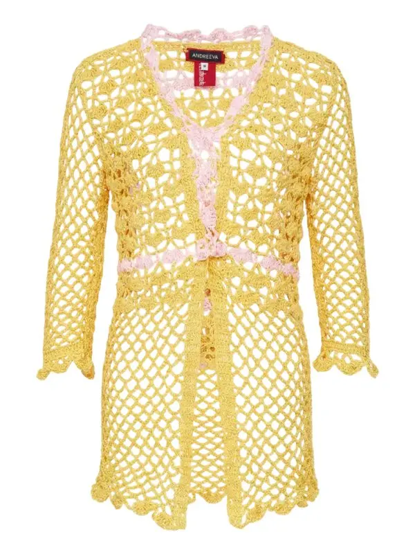 ANDREEVA Handmade Crochet Shirt - Yellow