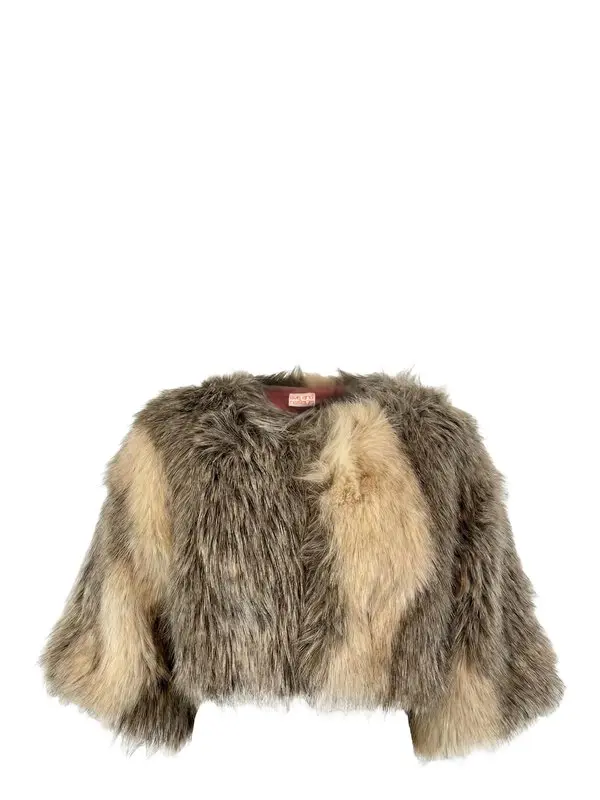 LOVE AND NOSTALGIA Fur Coat - Brown