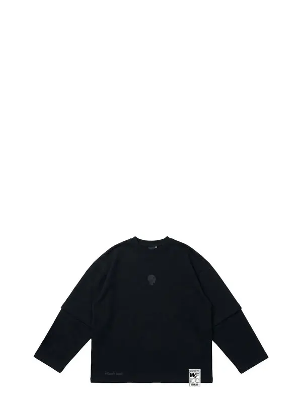 MYSIMPLICATED Vitamin Aqua Mg Double Sleeve Sweatshirt - Black