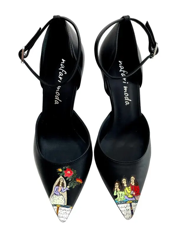 NAFARI MODA Zal Napa Leather Pumps - Black
