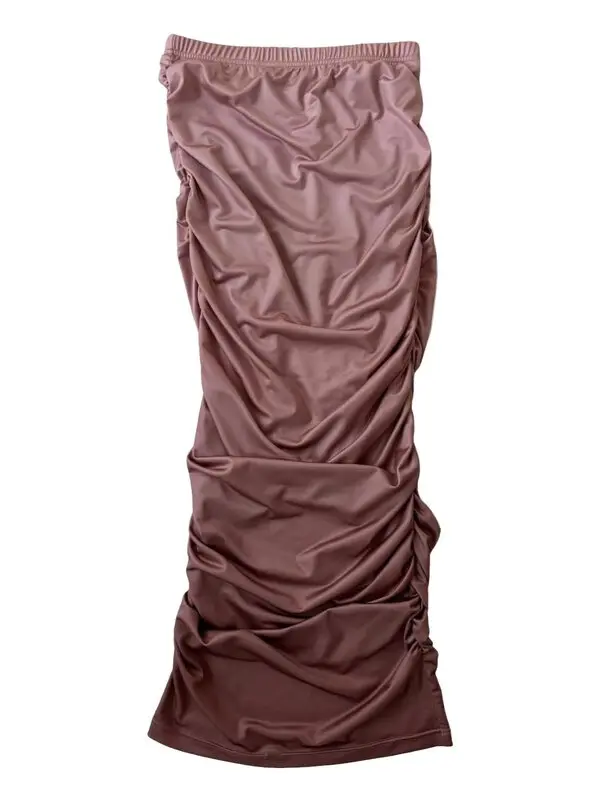 CIRCULAR PATH Ruched High-waisted Skirt - Rose Gold