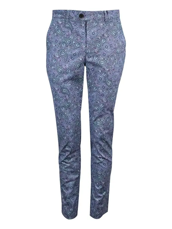 LORDS OF HARLECH Blue / Purple Jack Lux Trippy Paisley Pant Lavender - Blue/purple