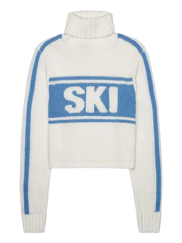 ELLSWORTH + IVEY Cropped Turtleneck Sweater - White